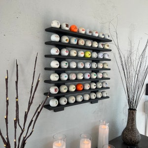 Golf Ball Display Rack Holds 110 Balls, Handmade, Golf Ball Shelf Wall ...