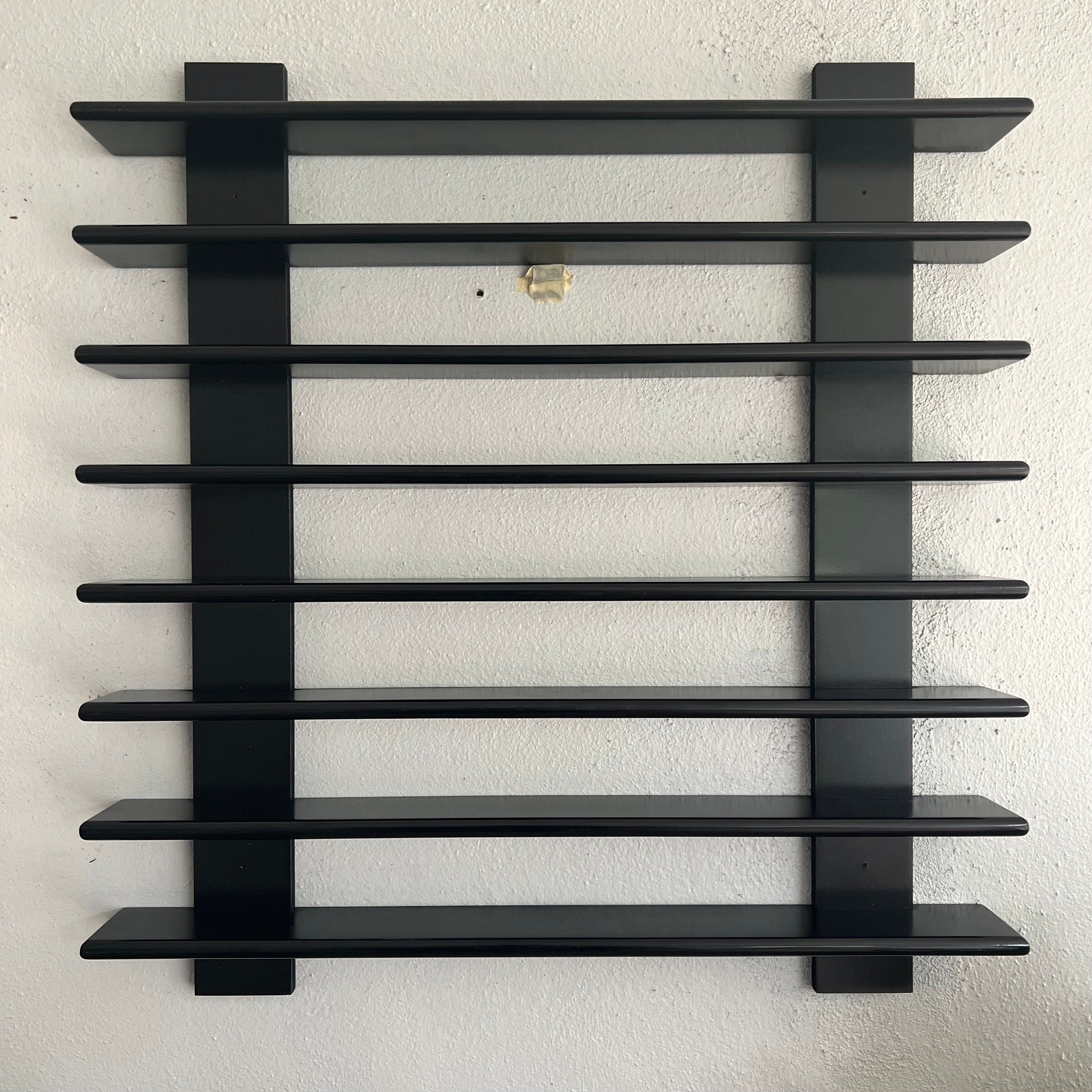 Shot Glass Display Shelf Handmade Rack Holds 90 Shot Glasses Bar Cabinet Case Wall Decor No