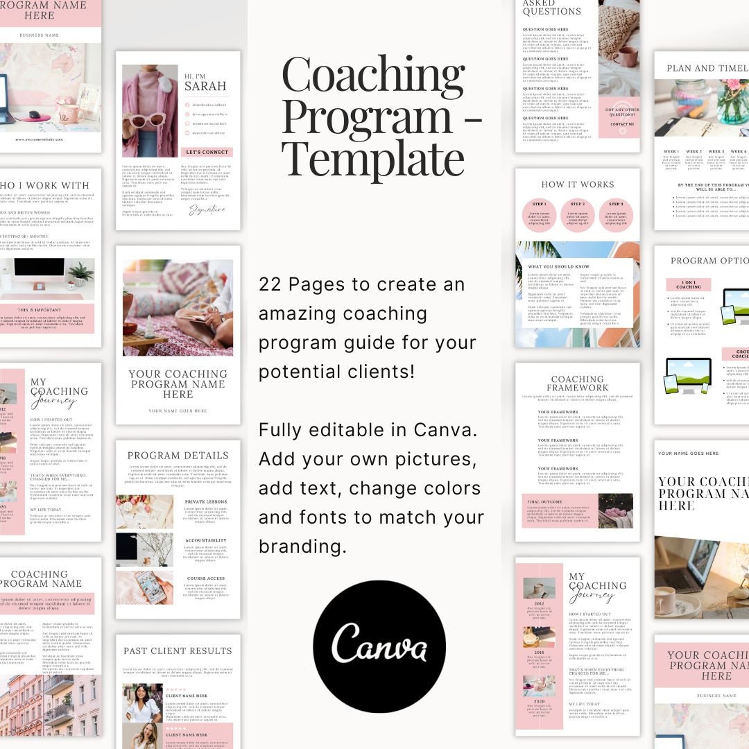 Coaching Program Template, Life Coaching, Business Coaching, Spiritual Coaching, Program Guide ...