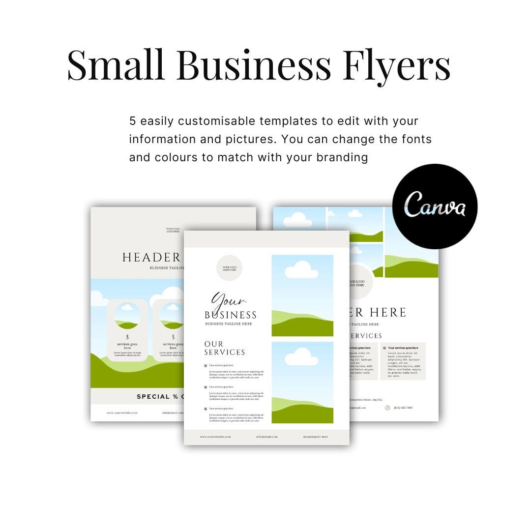 Small Business Flyers Pack Vol. 2, Marketing Flyer, Canva Template ...