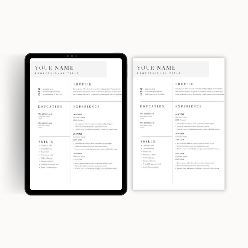 Editable Resume Template | Professional Modern Resume Template ...