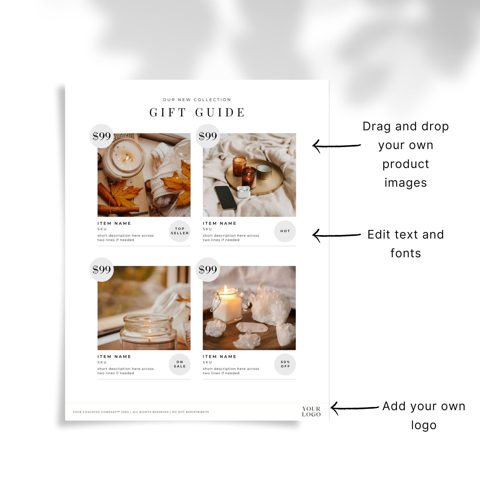 Editable Gift Guide Template | Holiday Gift Guide | Neutral ...