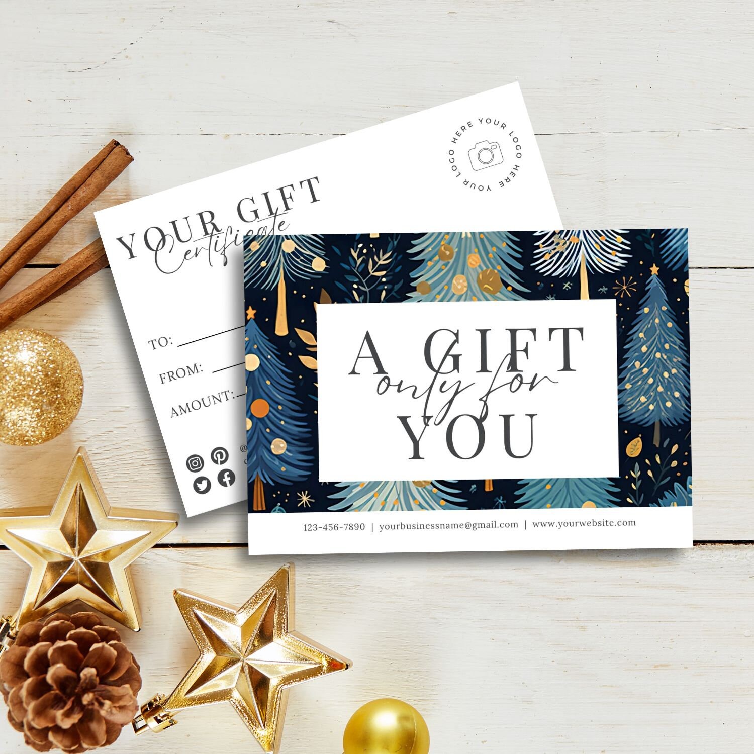 Editable Holiday Gift Certificate Template Bundle | Printable Gift ...