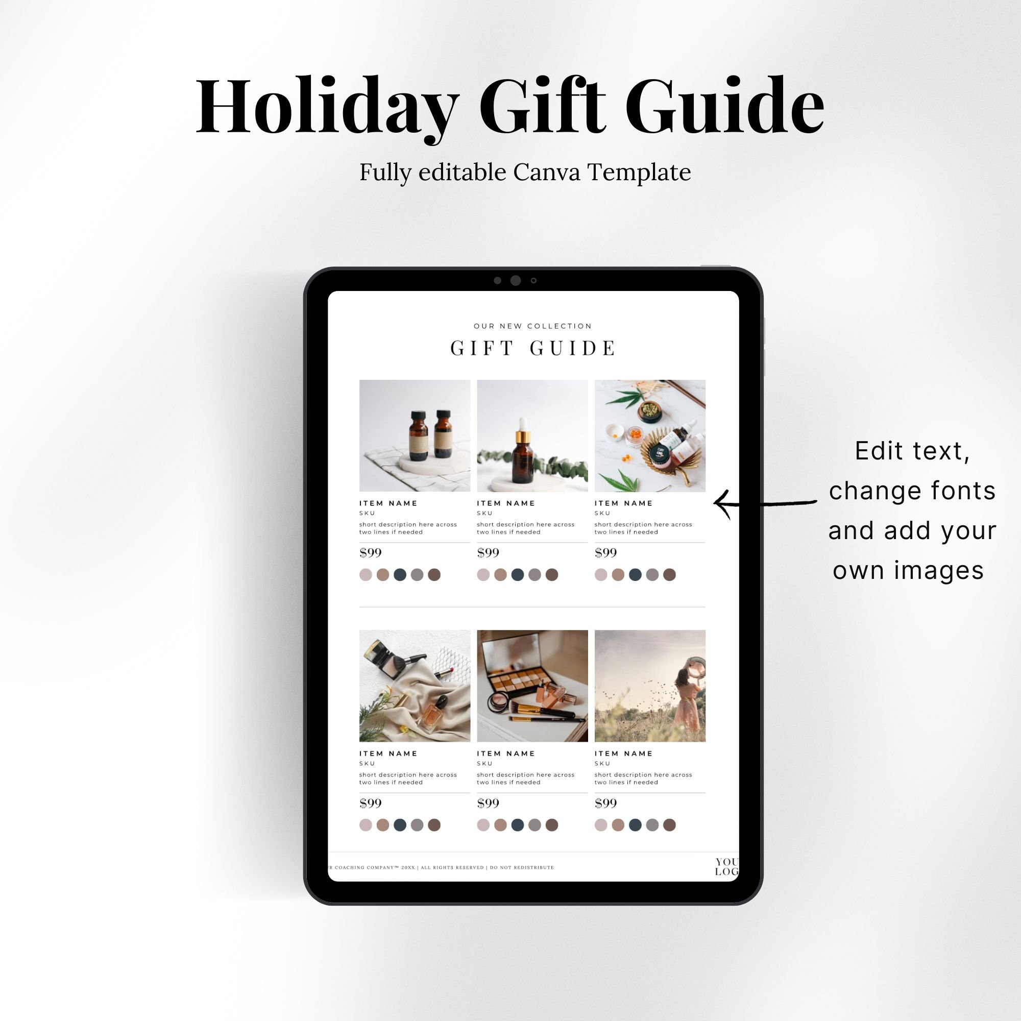Editable Gift Guide Template | Holiday Gift Guide | Neutral ...