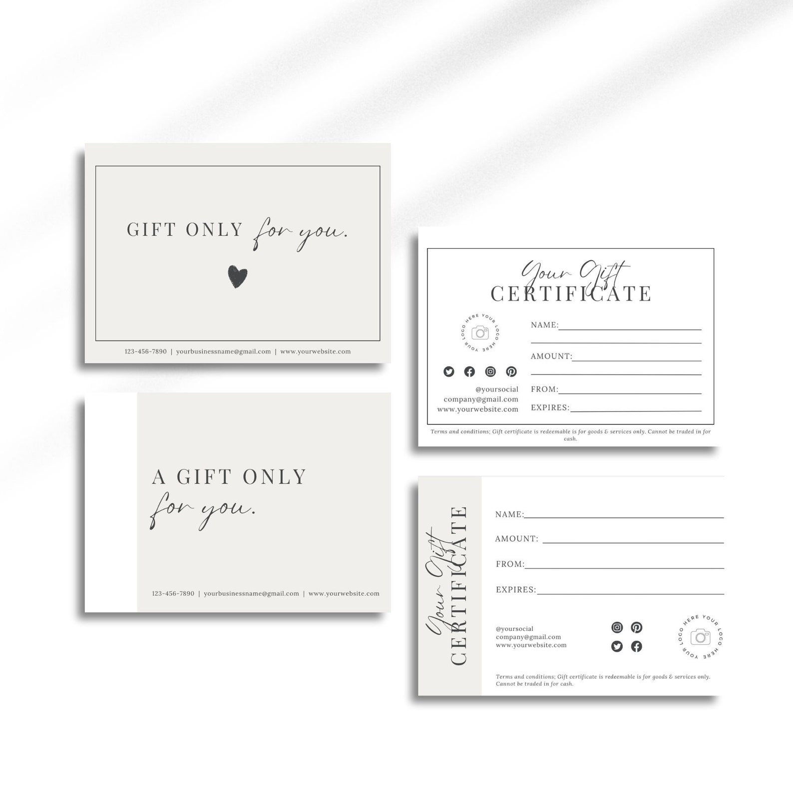 Editable Gift Certificate Template Bundle Printable Gift Voucher ...