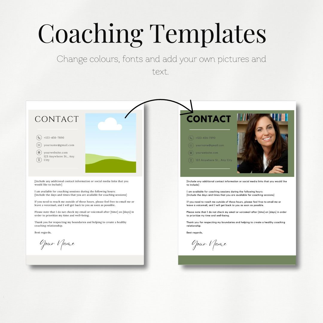 Coaching Welcome Package Template, Life Coaching Template, Business ...
