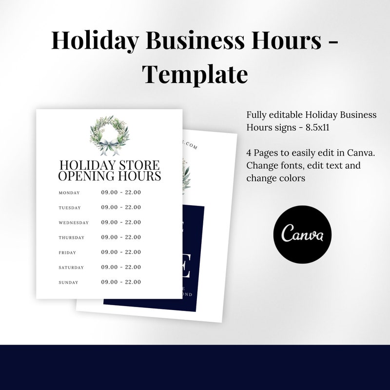 Holiday Hours Sign - Etsy
