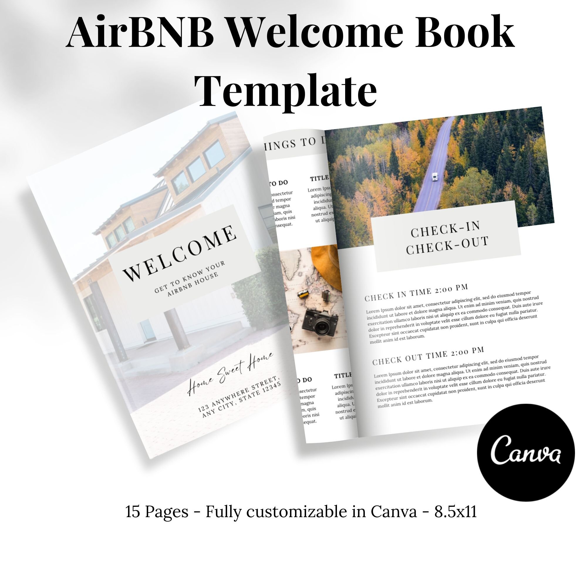 Airbnb Welcome Book Template | Airbnb House Manual Template | Canva ...