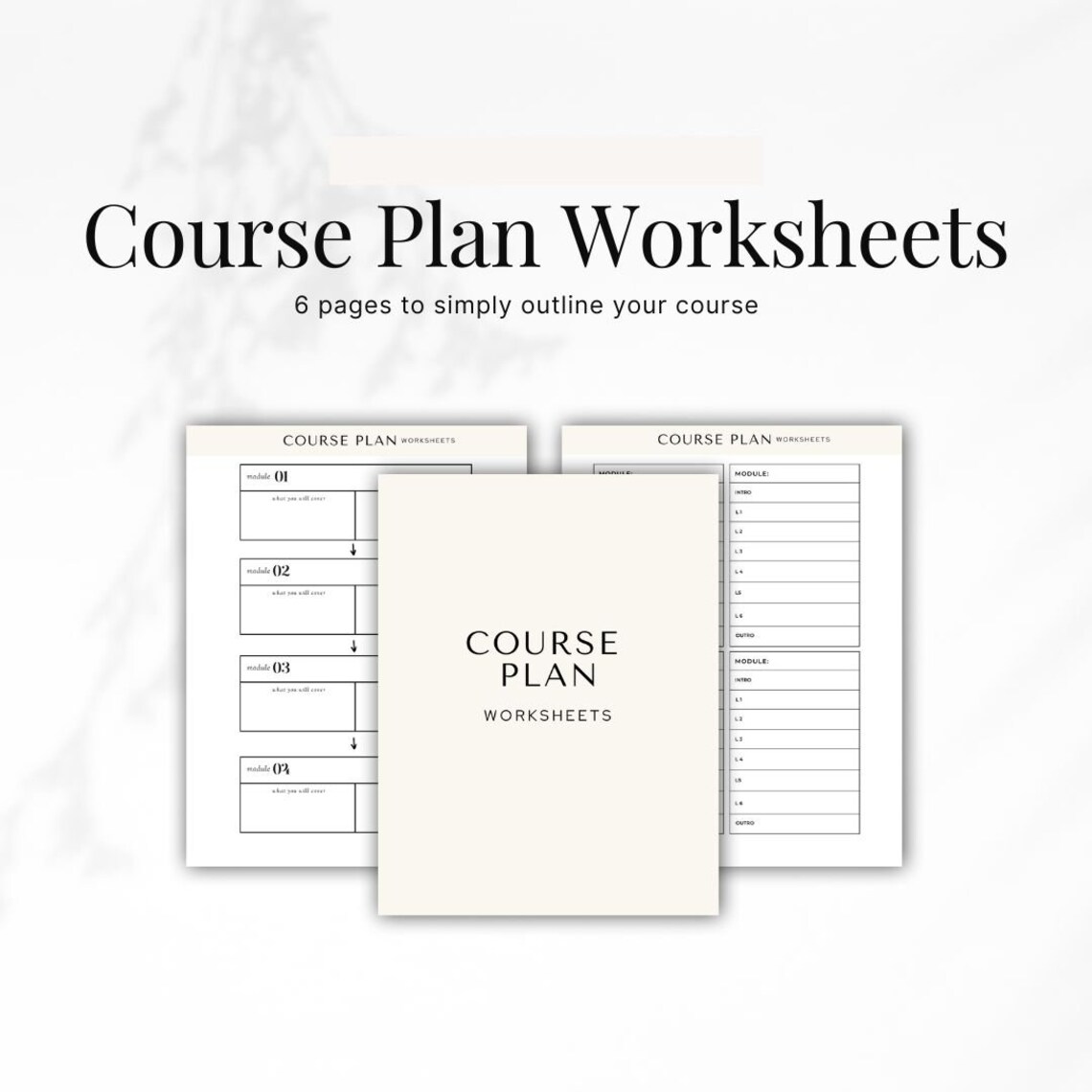 Course Plan Worksheets, Course Creation, Course Creator, Lesson Plan ...
