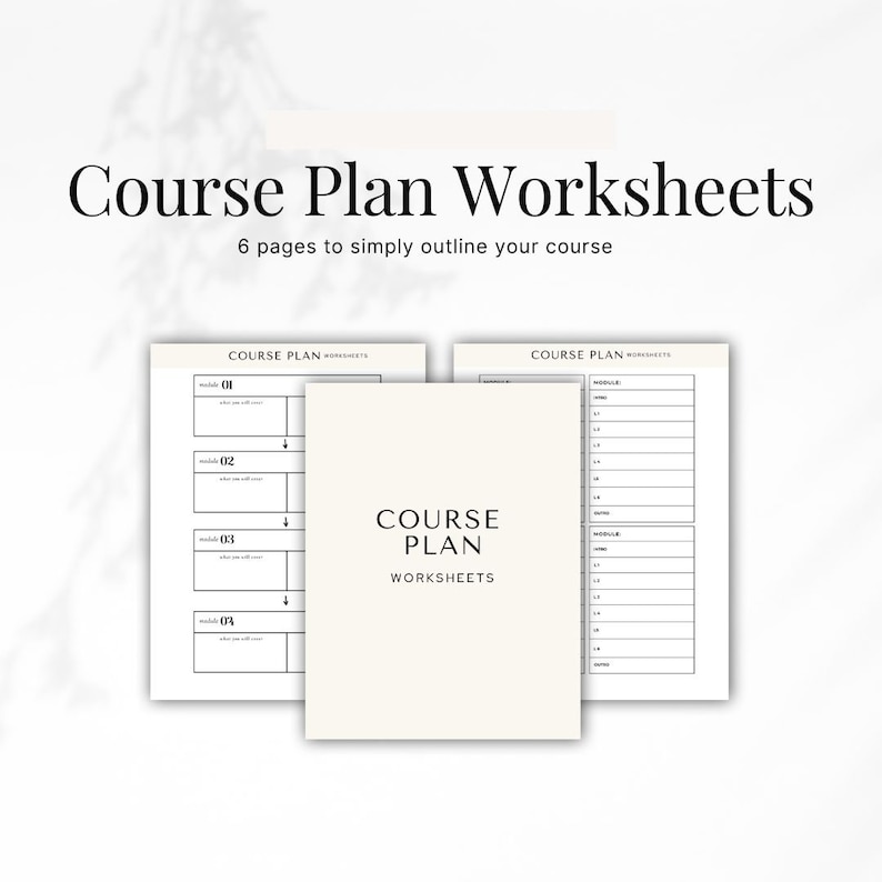 Course Plan Worksheets, Course Creation, Course Creator, Lesson Plan, Action Plan, Course ...