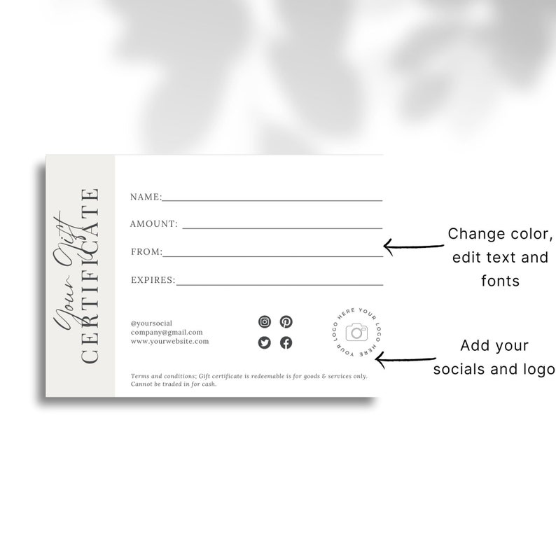 Editable Gift Certificate Template Bundle | Printable Gift Voucher ...