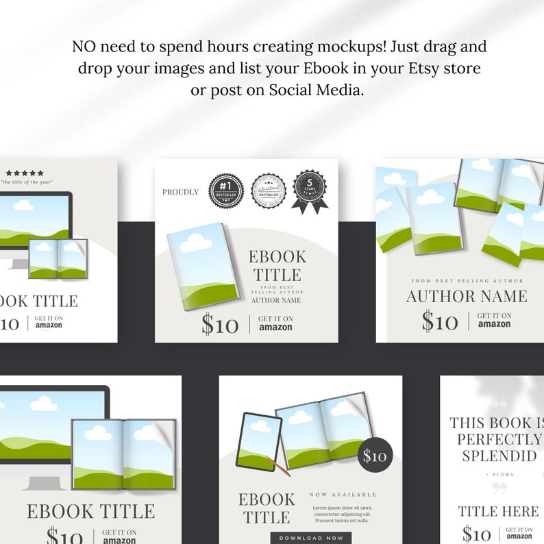 50 Ebook Mockup | Promotional Posts | Ebook Template | Magazine Mockup ...