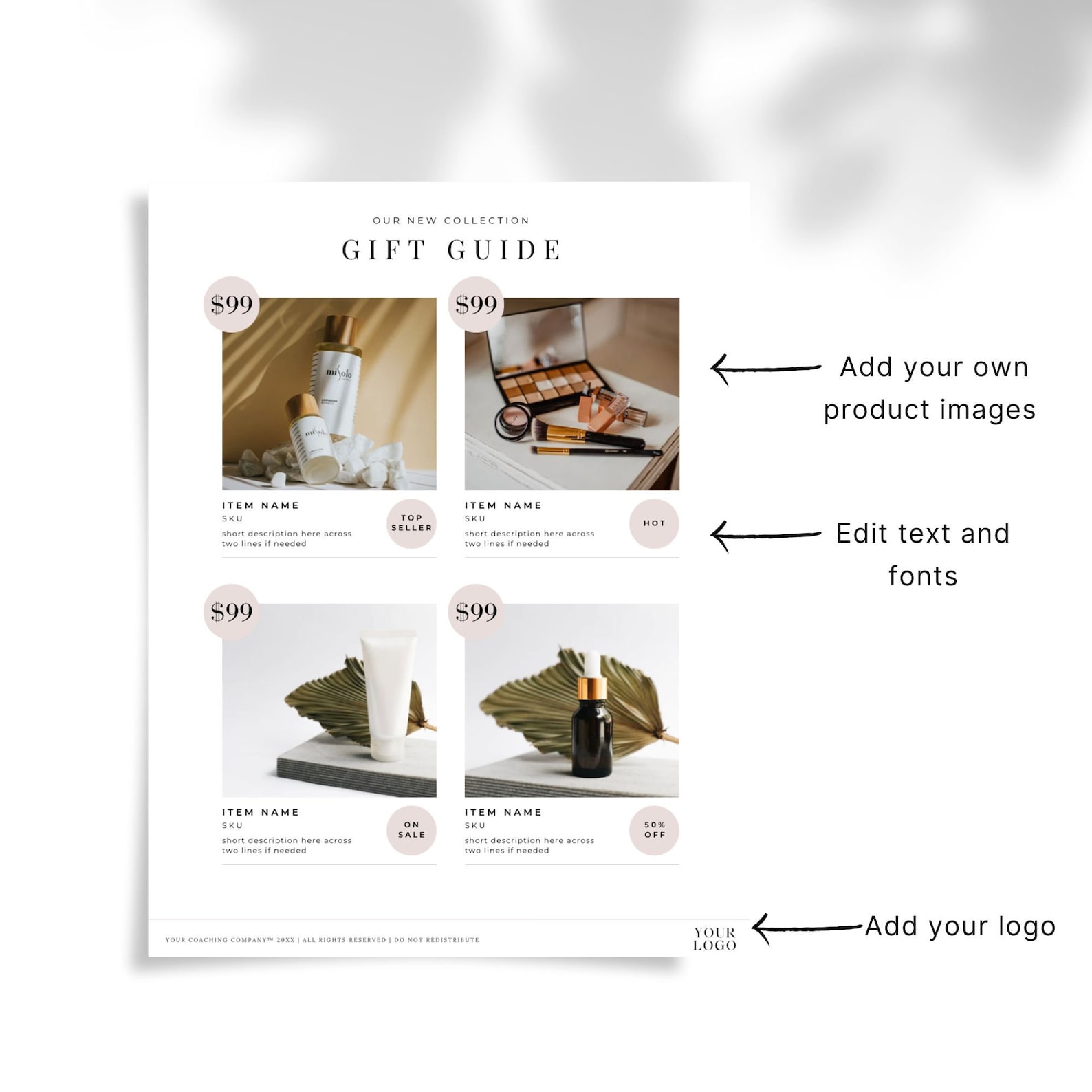 Editable Gift Guide Template | Holiday Gift Guide | Neutral ...