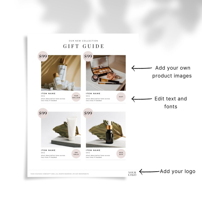 Editable Gift Guide Template | Holiday Gift Guide | Neutral ...