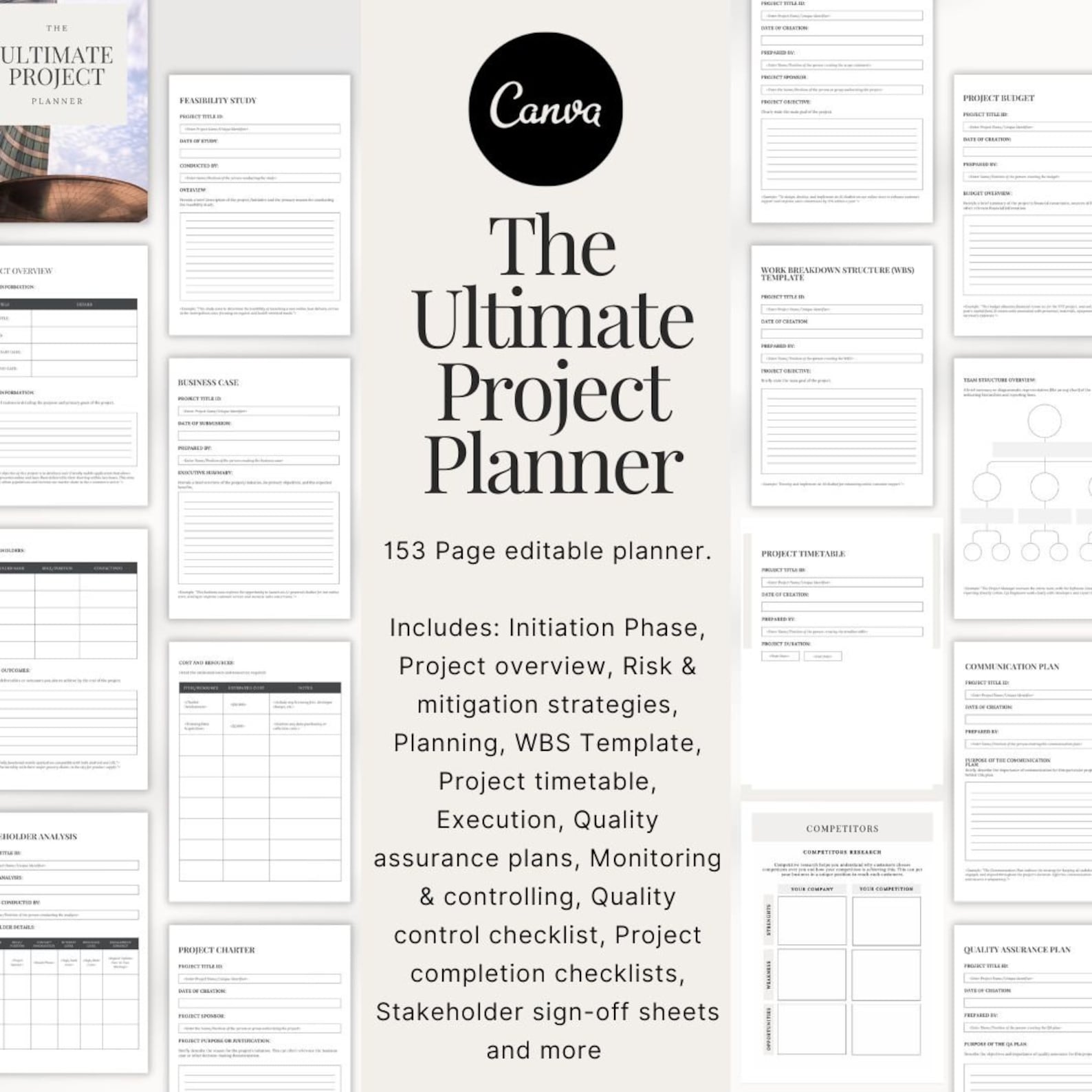 Editable Project Planner | Project Management | Business Planner ...