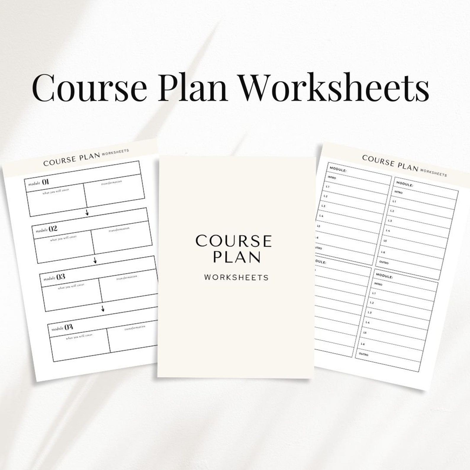 Course Plan Worksheets, Course Creation, Course Creator, Lesson Plan ...