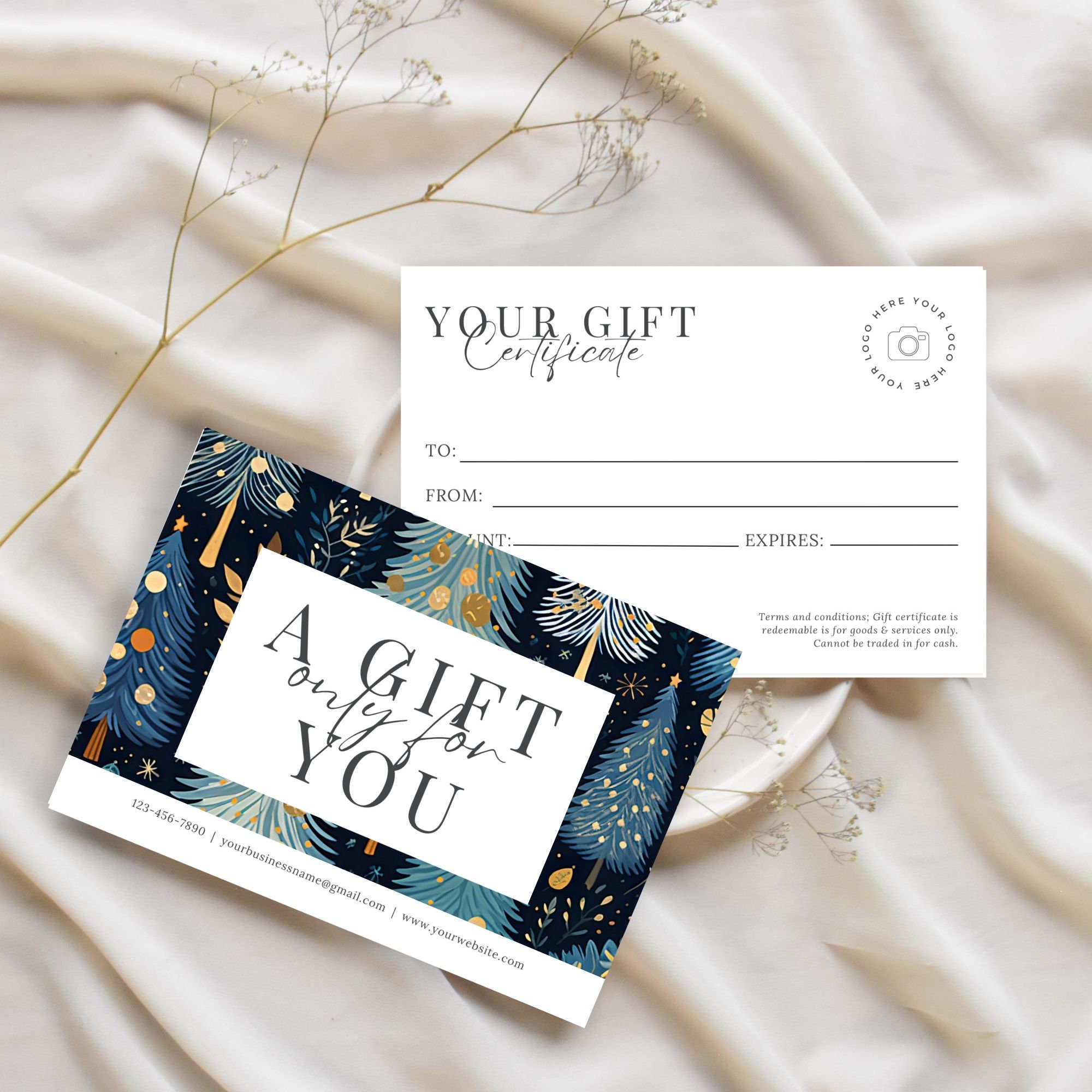 Editable Holiday Gift Certificate Template Bundle | Printable Gift ...