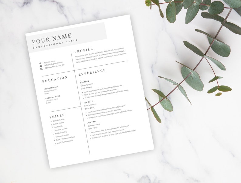 Editable Resume Template | Professional Modern Resume Template ...