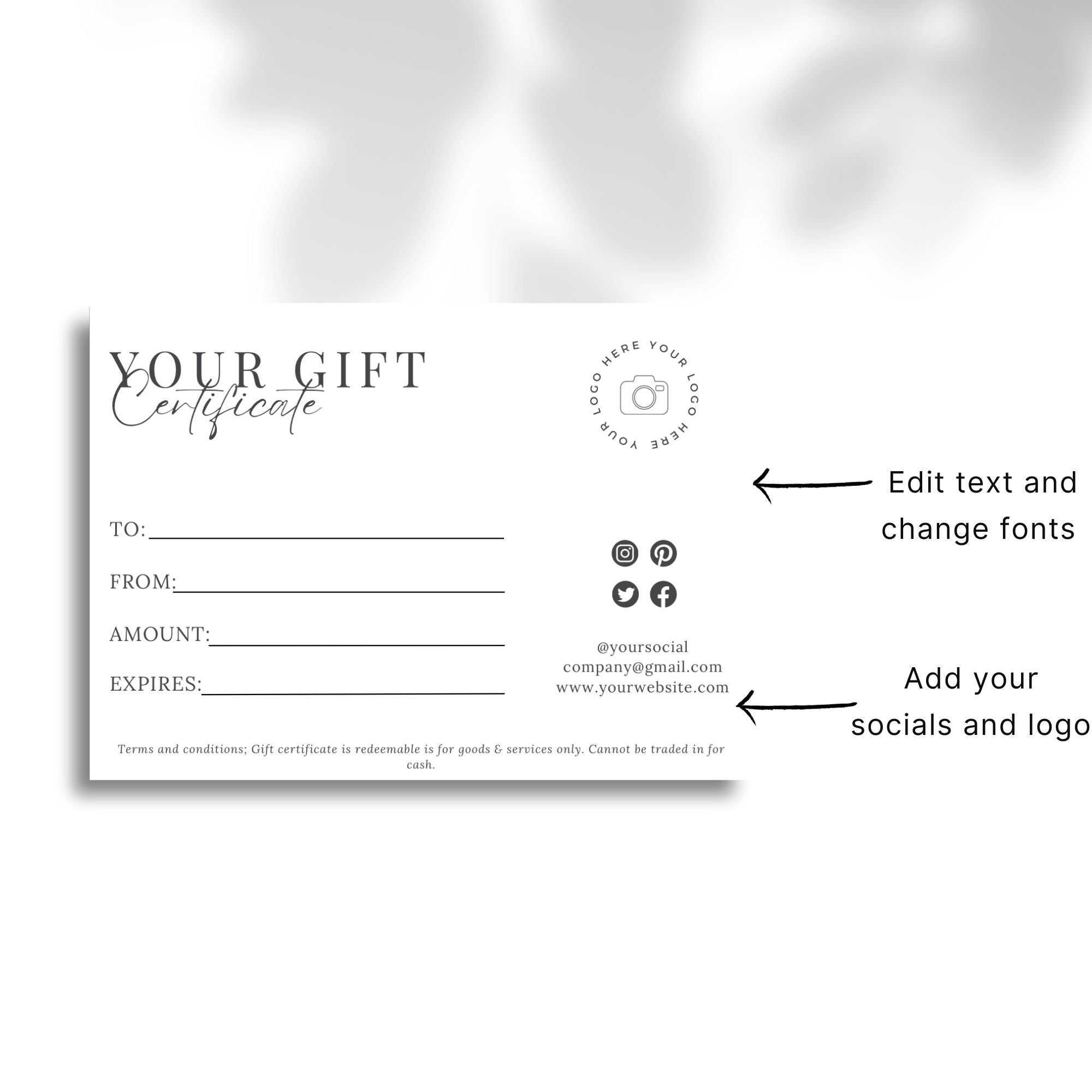 Editable Holiday Gift Certificate Template Bundle | Printable Gift ...