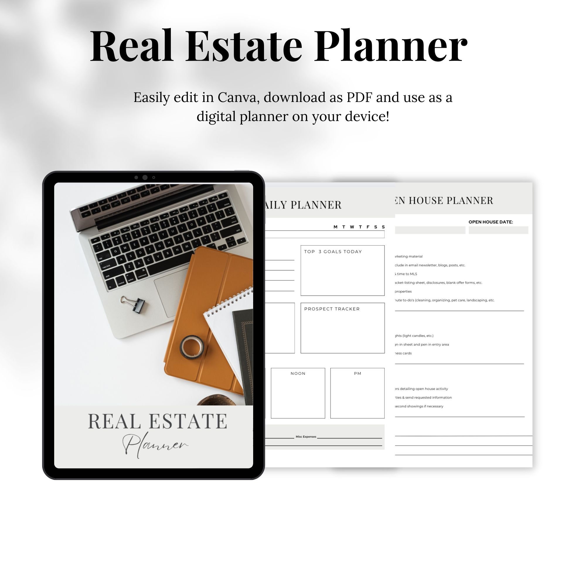 Editable Real Estate Planner 2024: Realtor Business Marketing (canva ...