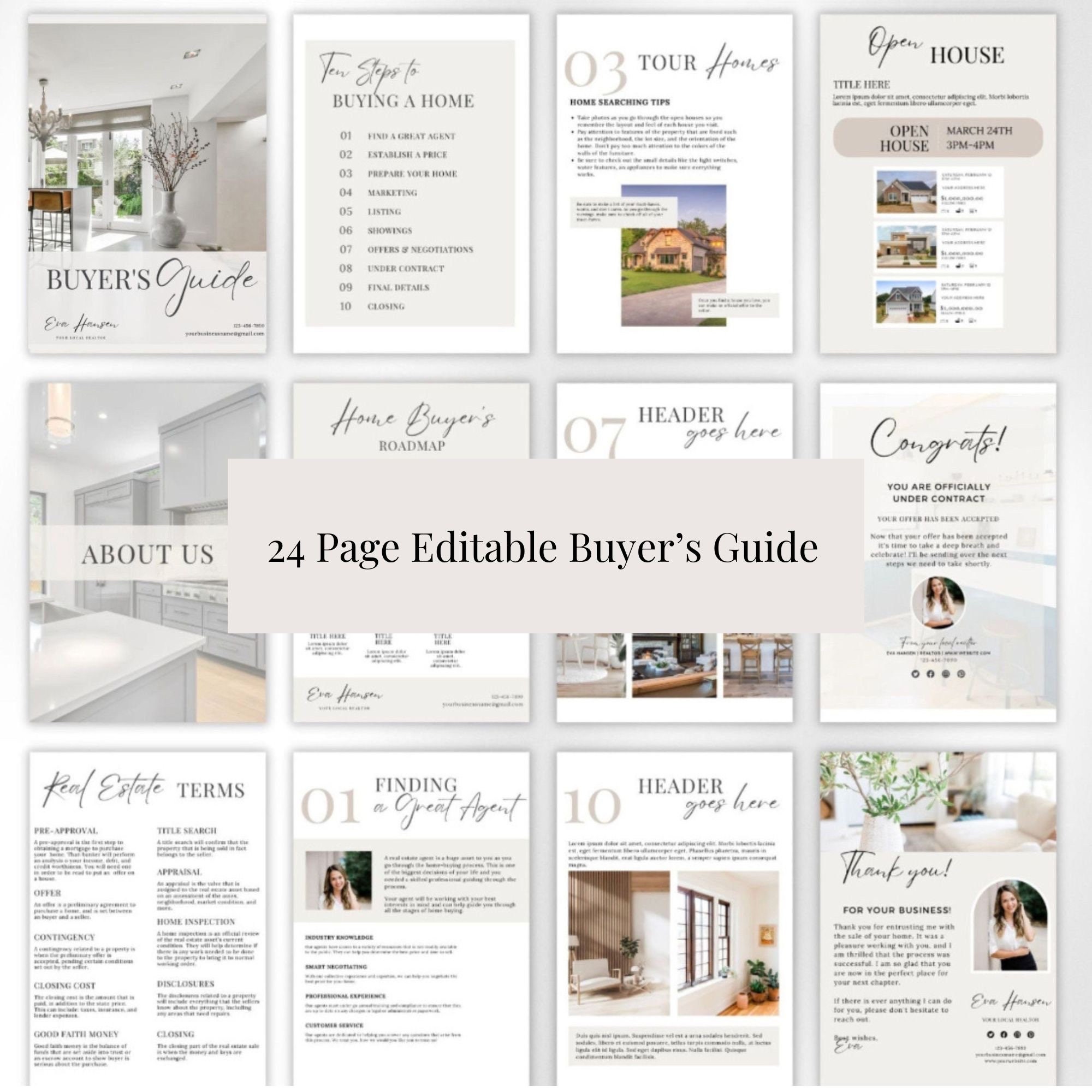 Editable Real Estate Bundle Canva | Realtor Marketing | Real Estate ...