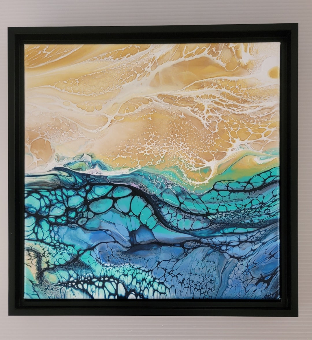 DUO Two 12x12: 'STORMY SEAS' Original Acrylic Paintings -ocean Wave ...
