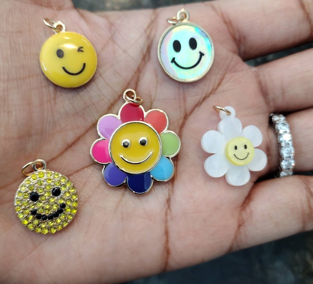 Smiley Face Charms/kids Charms/rainbow Smiley Face Charm/shoe Charms - Etsy