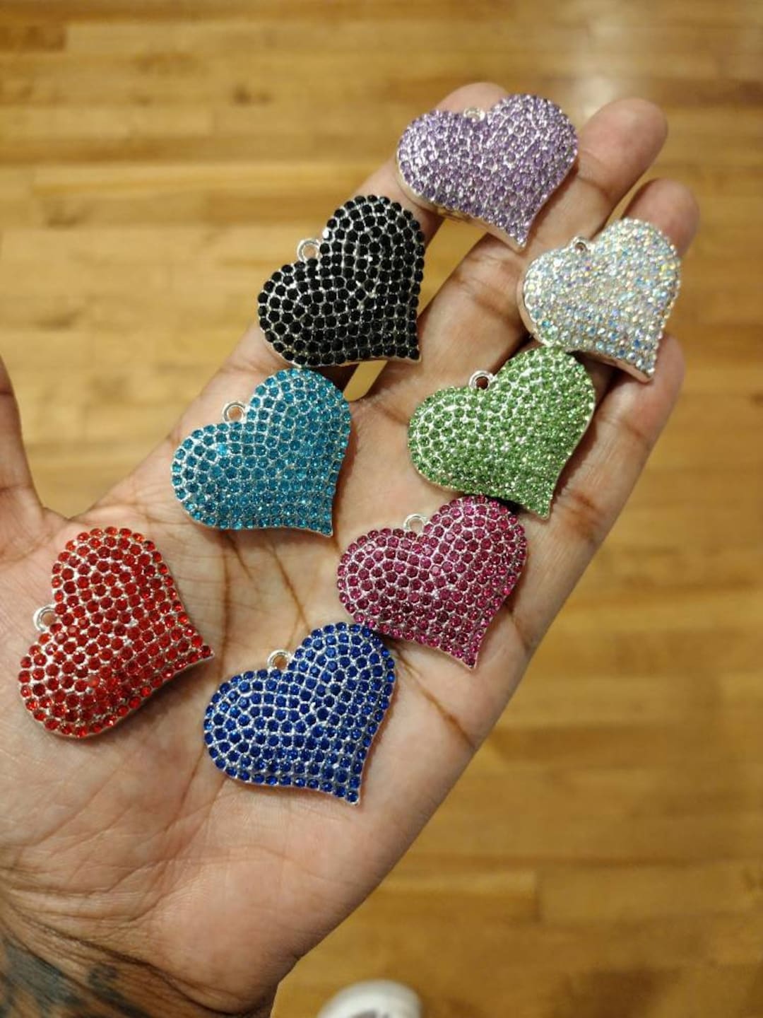 Rhinestone Heart Charms,heart Phone Case Charms,heart Shoe Charms,heart ...