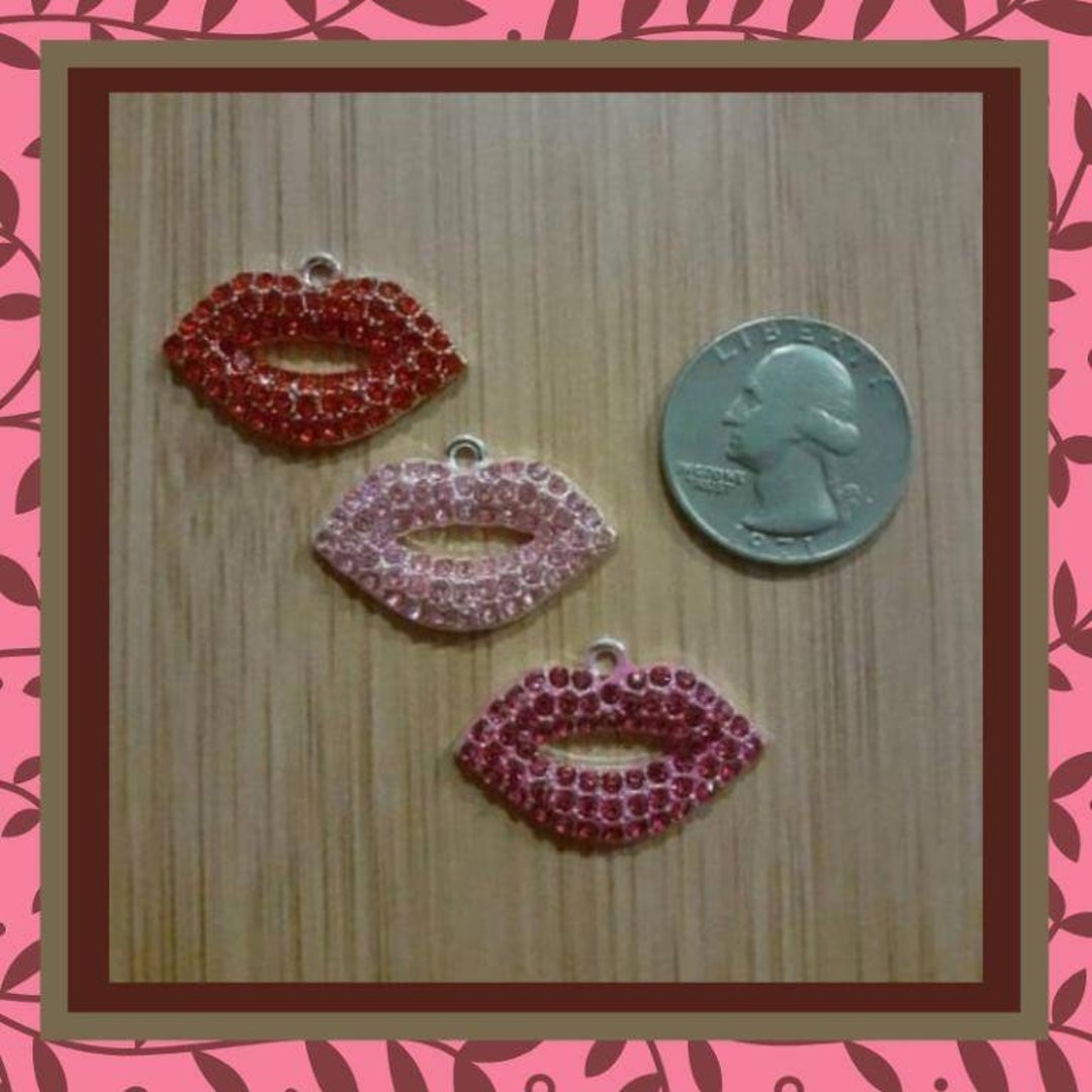 Lip Charm Pendant,rhinestone Lip Charms,charm Vendor - Etsy