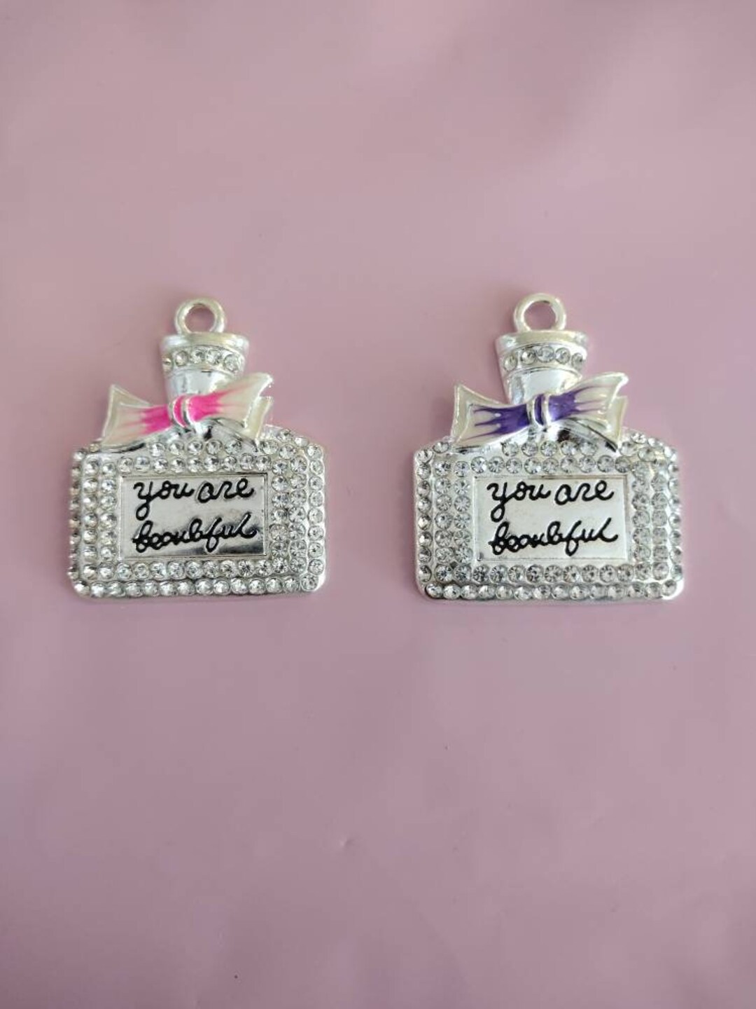 Rhinestone Perfume Bottle Charm/perfume Bottle Charm/silver Perfume ...