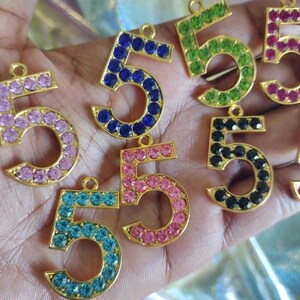 Number Charms, Luxury Number Charms,number Five Charm - Etsy