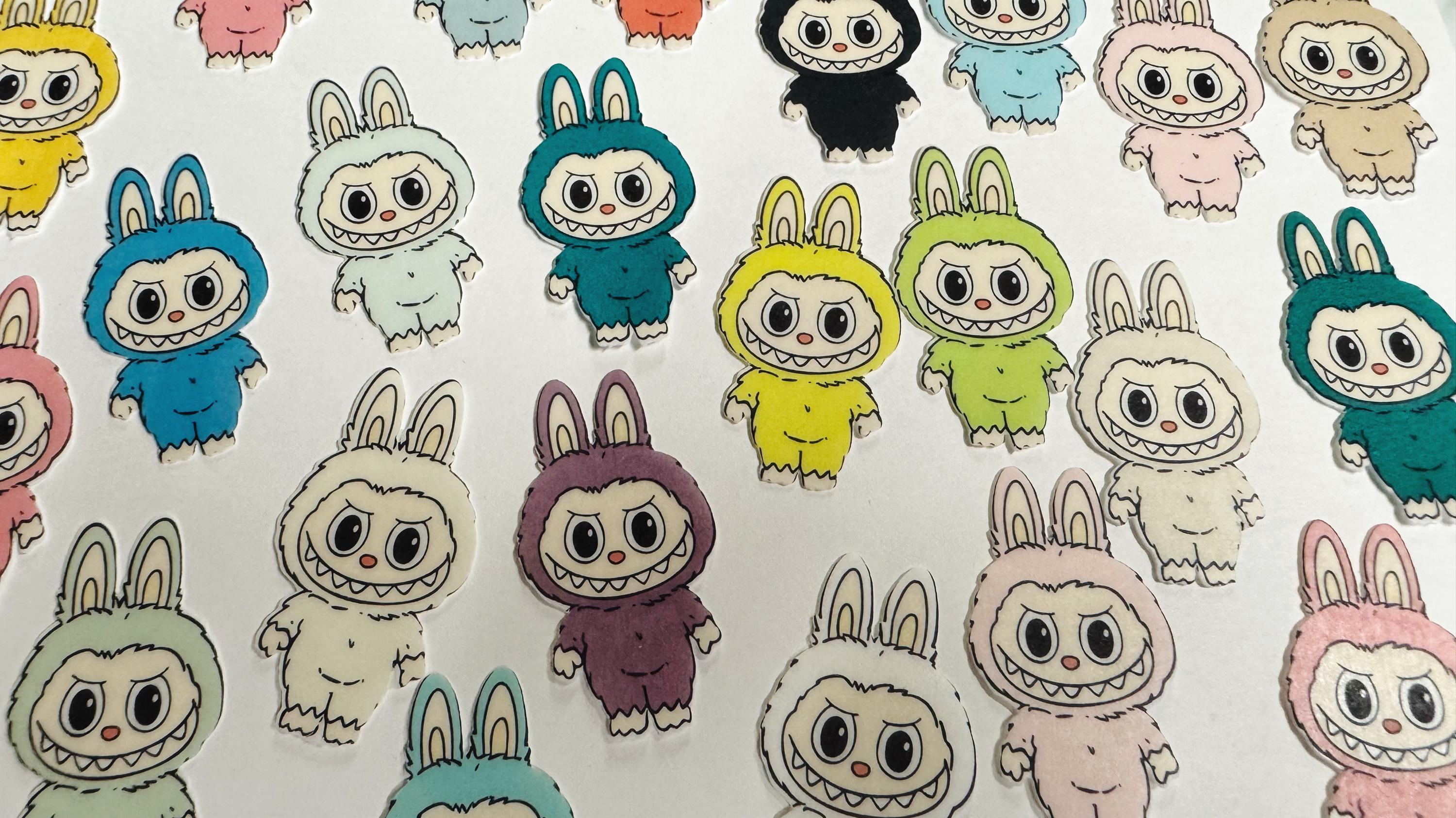 Pack of 24 Wafer Die Cut Labu Monster Toppers, Edible Monster Toy ...
