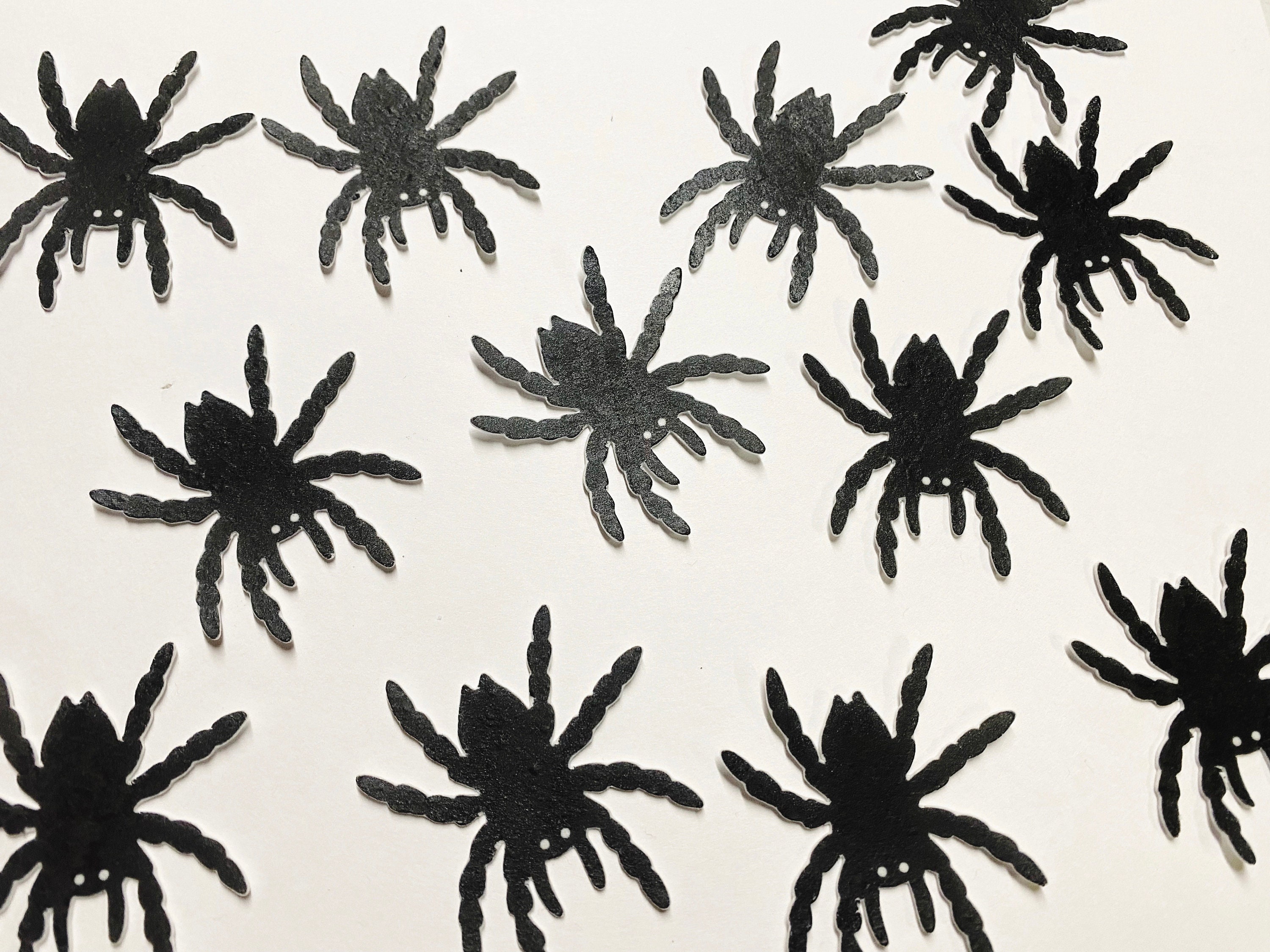 Pack of 15 Pre Cut Edible Wafer Spiders, Edible Spiders for Cupcake ...