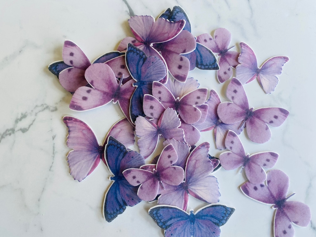 Pack of 25 Purple Wafer Die Cut Butterflies - Edible - Etsy
