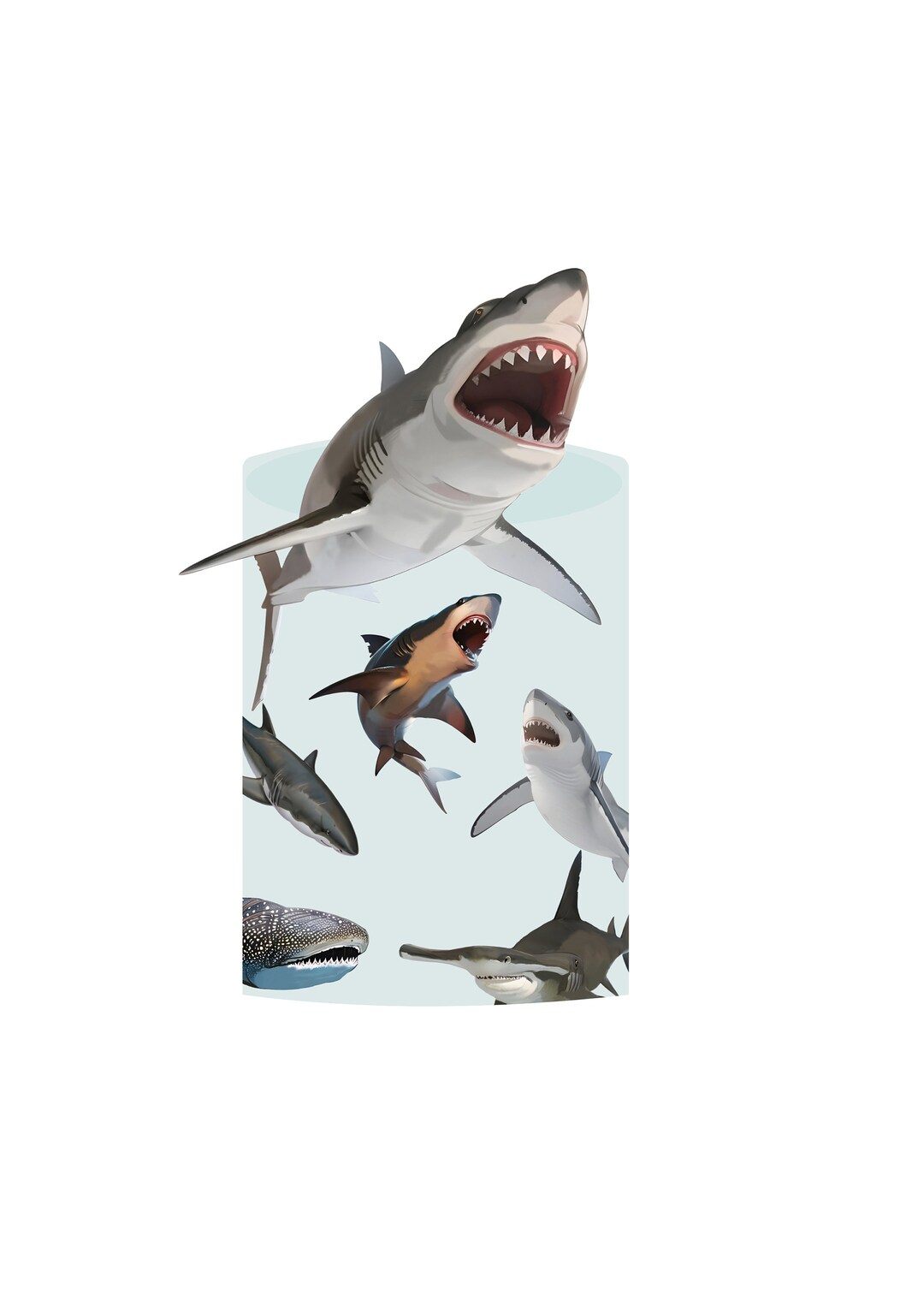 Cake Scene Sharks Pre Cut Edible Icing Sheet, Shark Cake Decorations ...