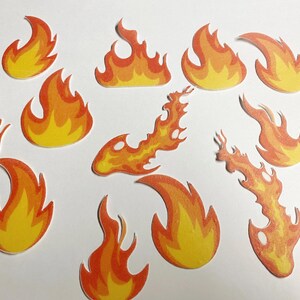 Pack of 20 Edible Wafer Die Cut Flames - Edible, Edible Fire Toppers ...