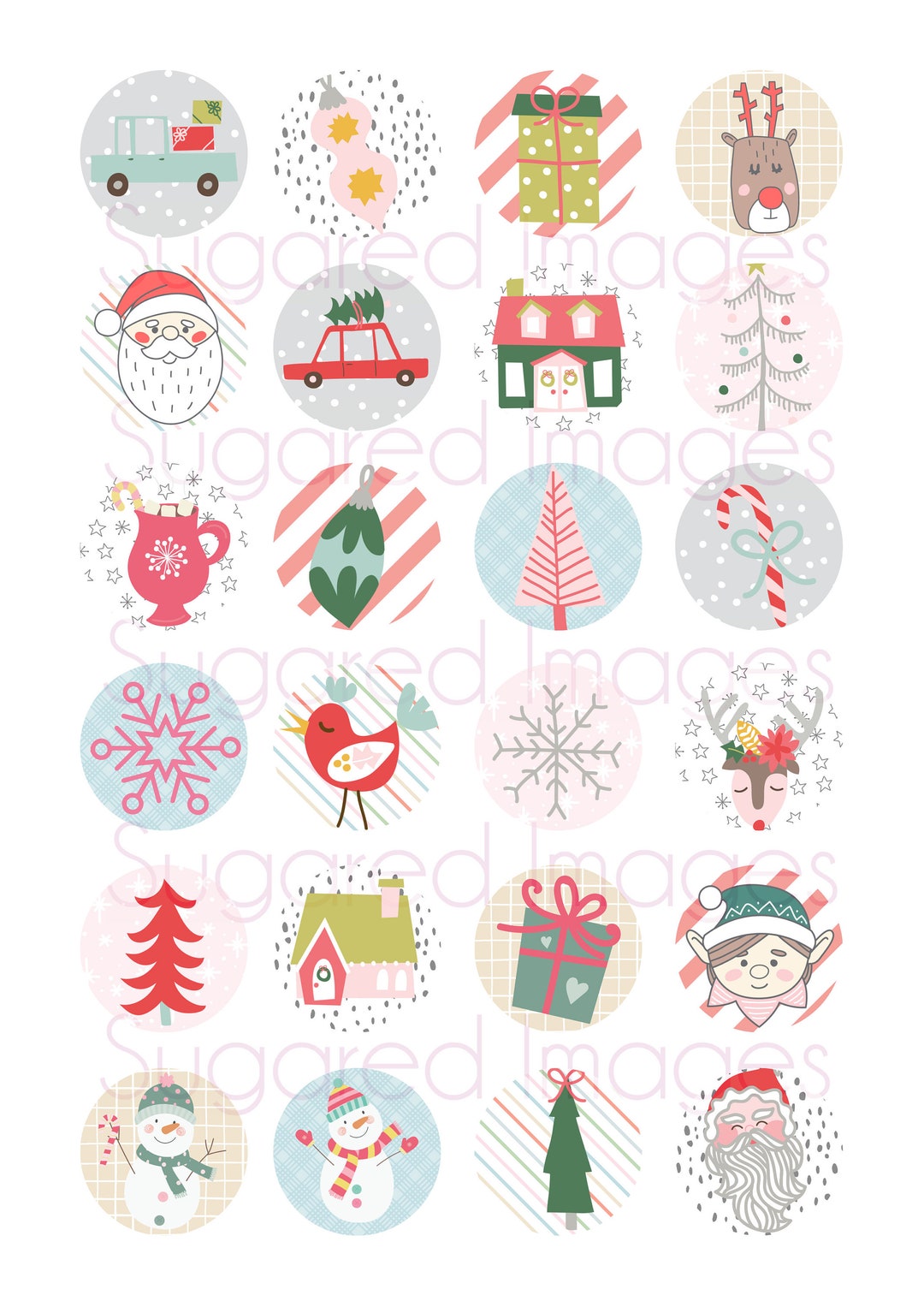 Advent 24 X 1.5in Christmas Toppers - Edible Icing Sheet - Etsy