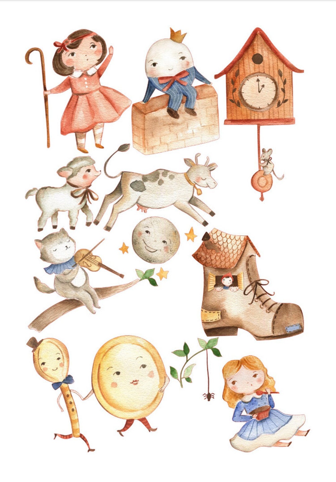 Nursery Rhyme Cake Scene, Pre-cut Edible Images for Cakes, Baby Shower ...
