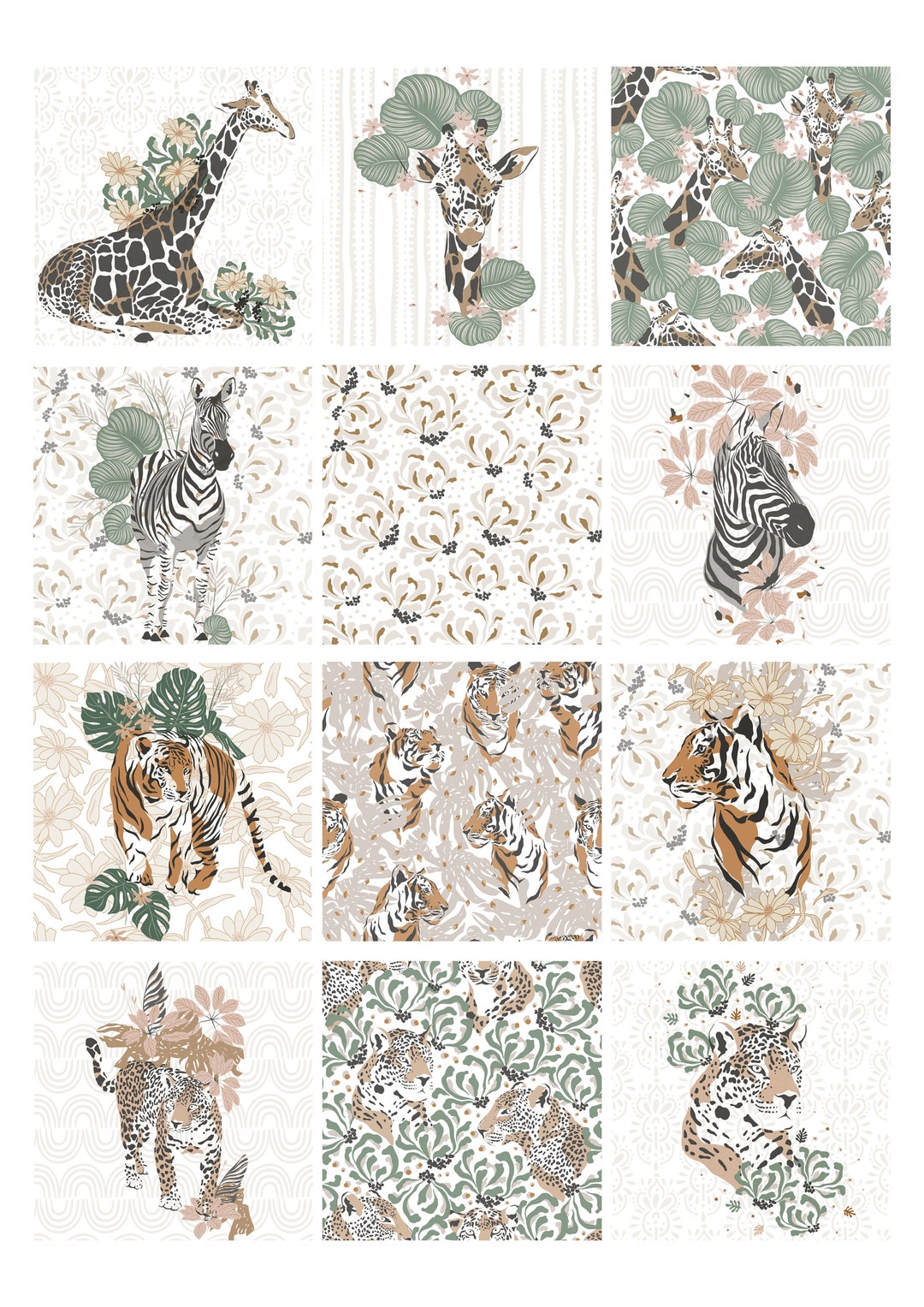 Safari Tile Toppers Edible Icing Sheet - Etsy