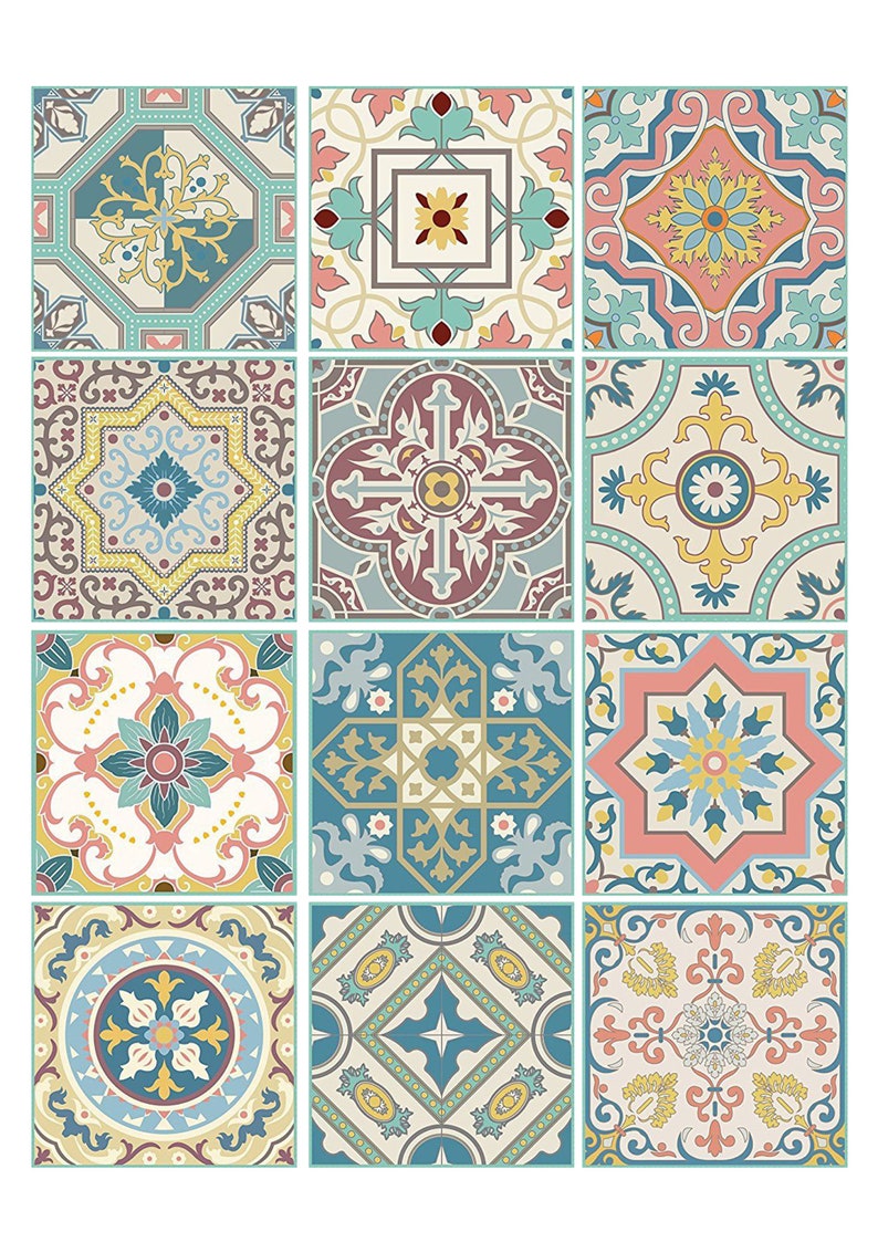 Various Styles Mediterranean Tile Toppers - Edible Icing Sheet - Etsy
