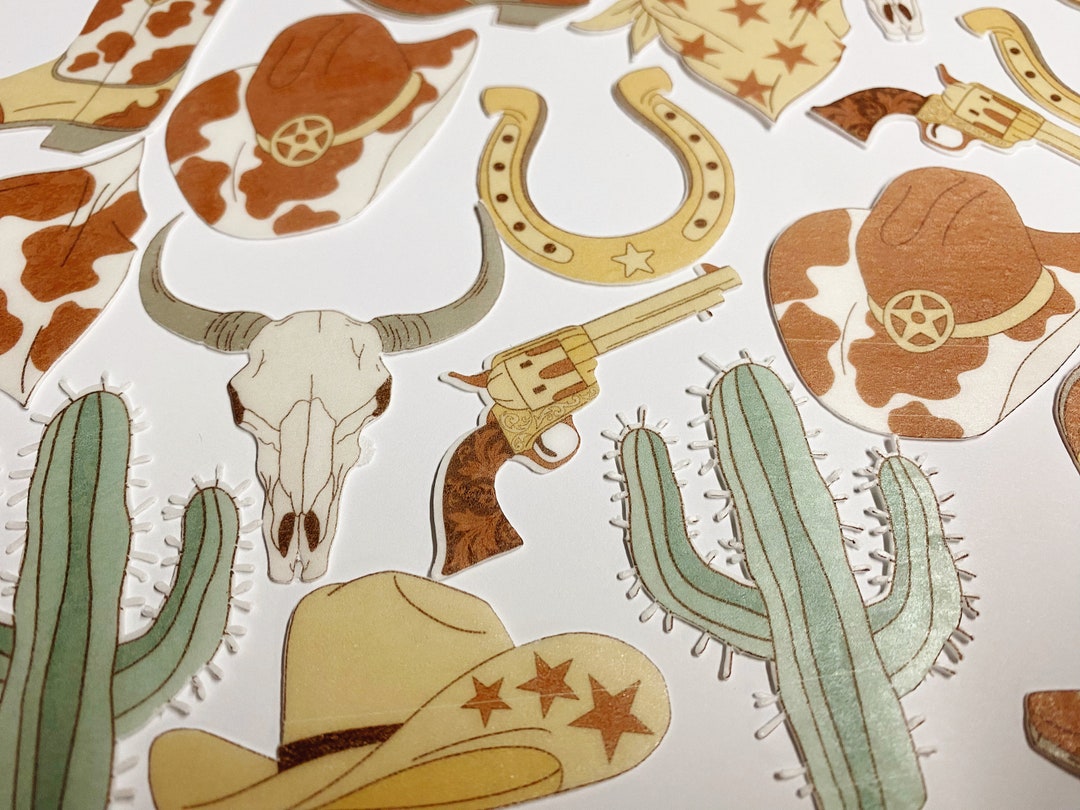 Pack of 20 Wafer Die Cut Cowboy Toppers, Edible Cowboy Toppers, Wafer ...