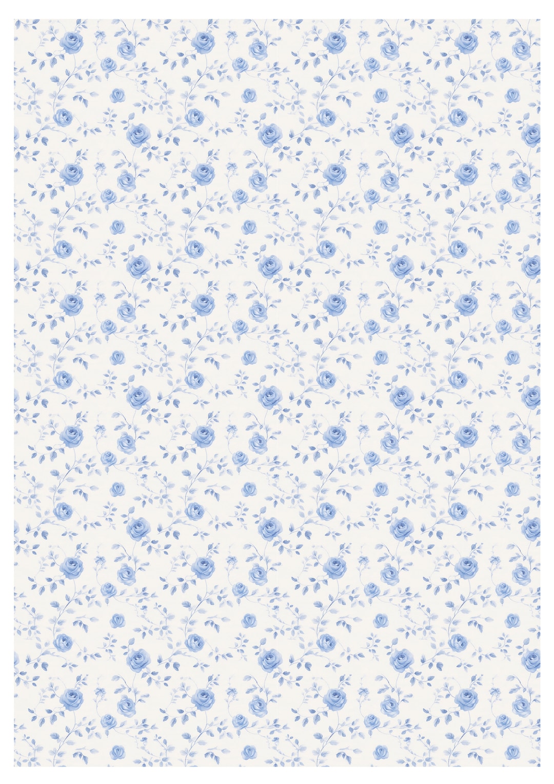 A4 Mini Blue Rose Floral Print Edible Icing Sheet, Edible Sugar Sheet ...
