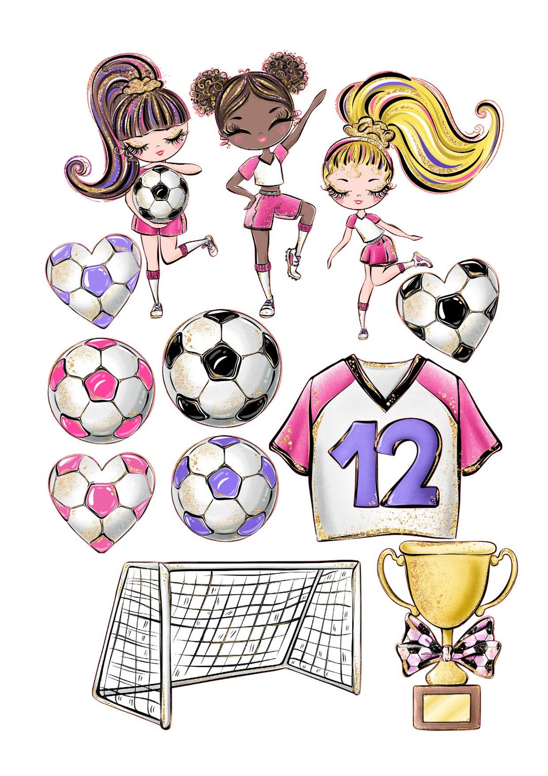 Cake Scene Soccer Girls Precut Edible Icing Sheet, Soccer Party Cake ...