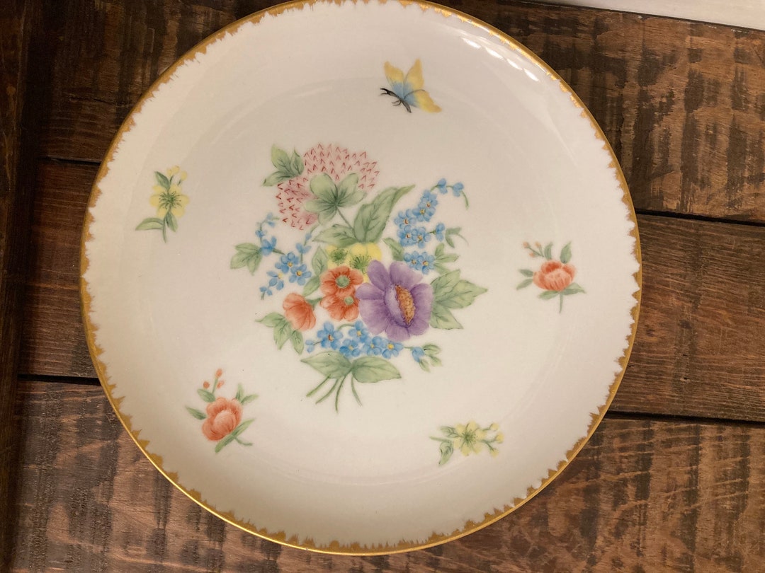 Four L. Wade Floral China Plates, Floral China, Spring Decor, Summer ...
