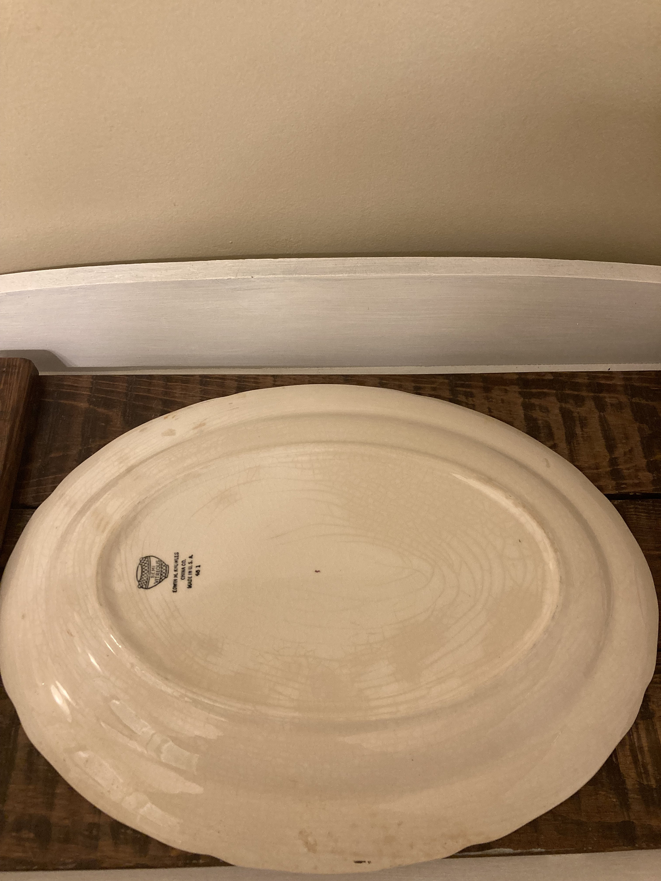 Vintage Edwin M. Knowles Semi Vitreous Floral Platter, Farmhouse Decor ...