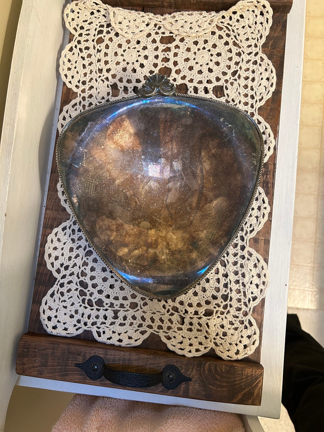 Vintage Yeoman Silver Plate Triangular Footed Dish: Ornate Vanity Decor ...