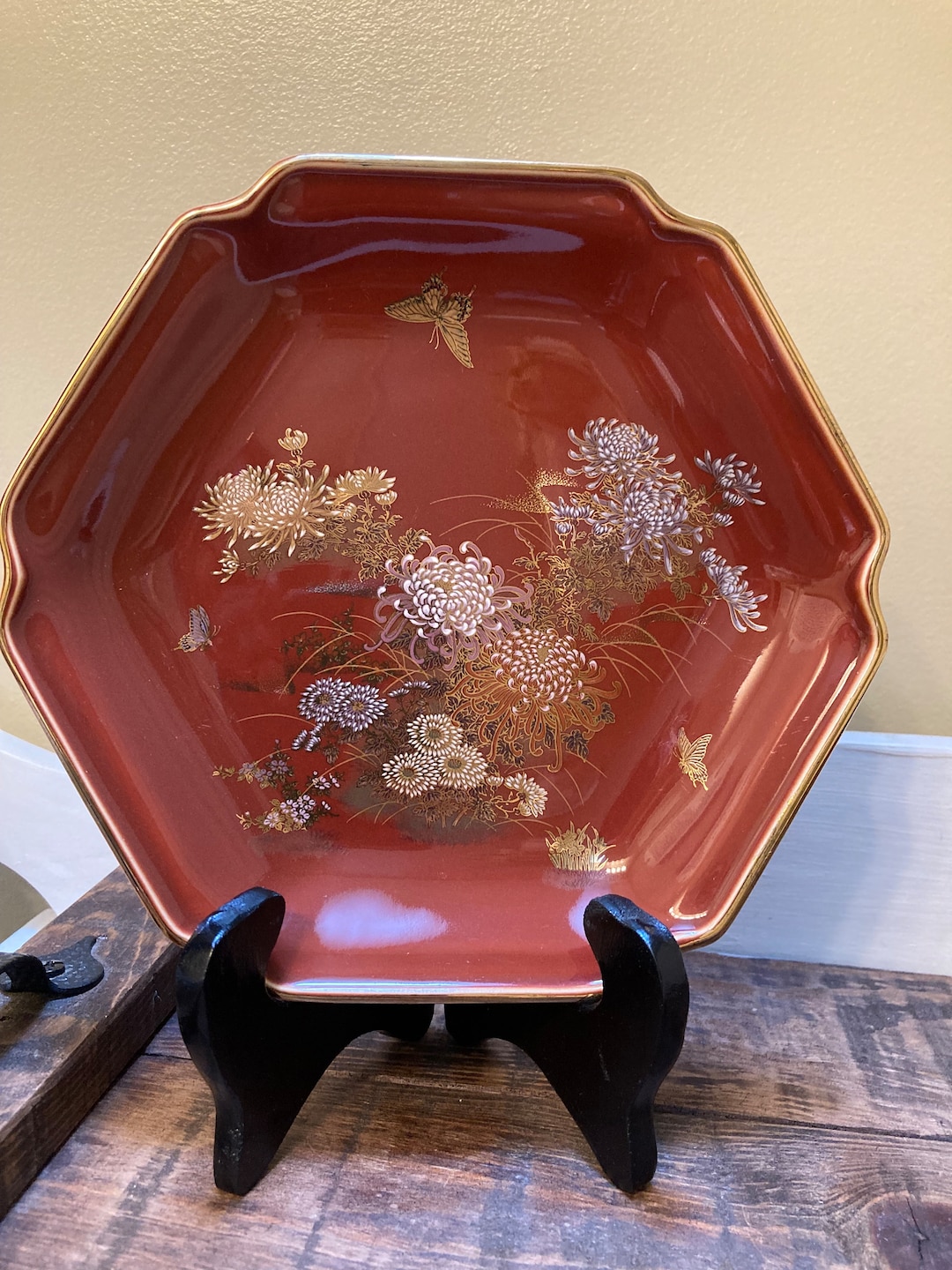 Vintage Andrea by Sadek Hexagon Plate, Floral Plate, Asian Decor ...