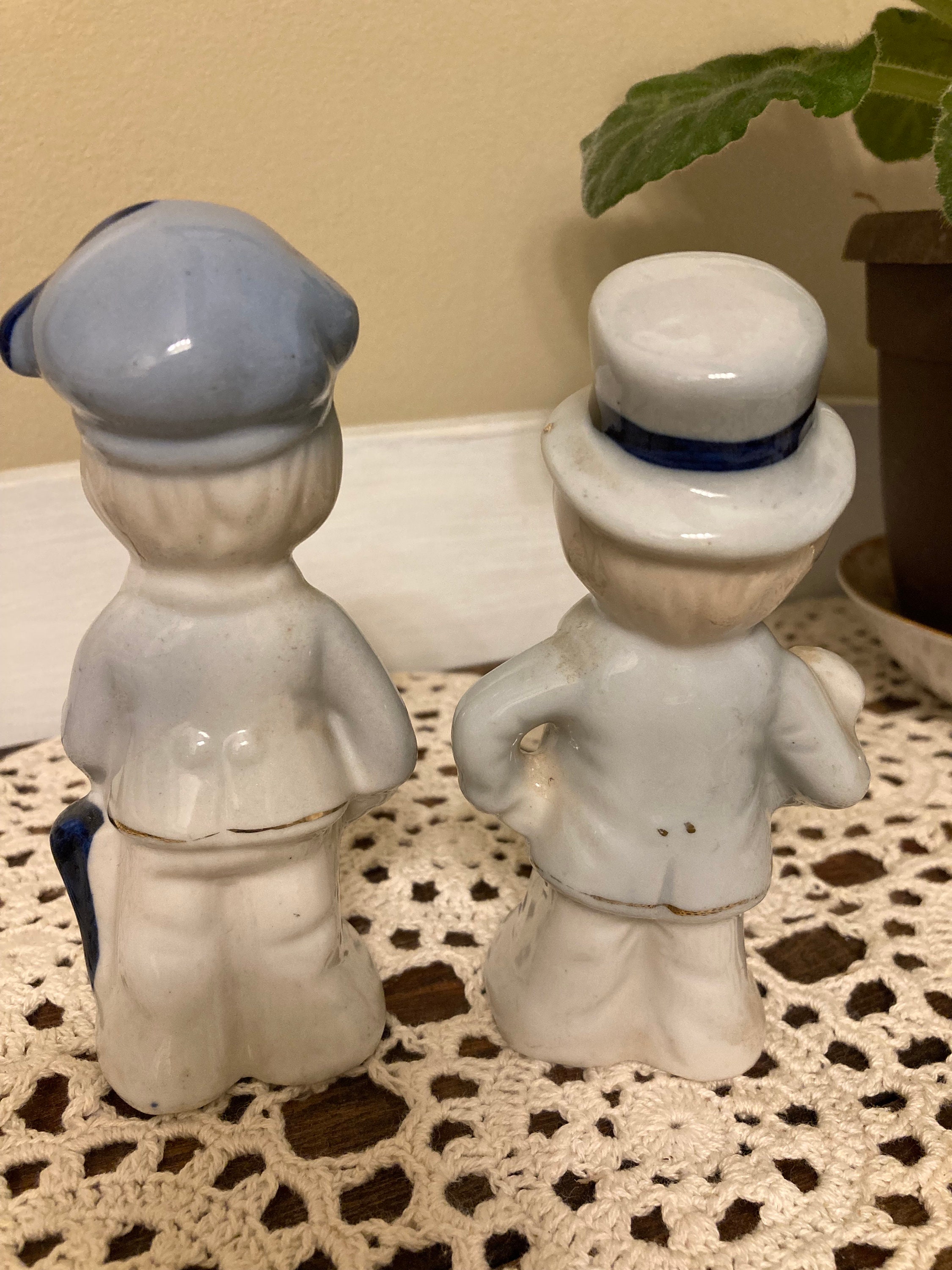 Vintage Blue Boys Figurines - Etsy