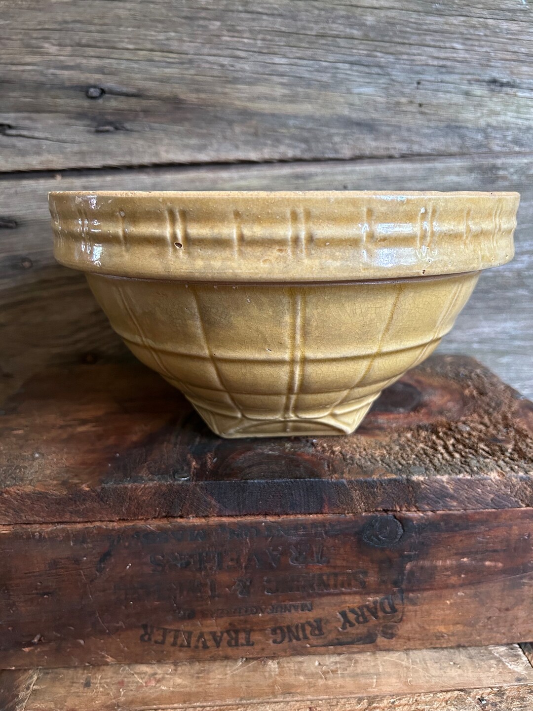 Vintage Mccoy Yelloware Stoneware Bowl, Stoneware, USA Pottery, Neutral ...