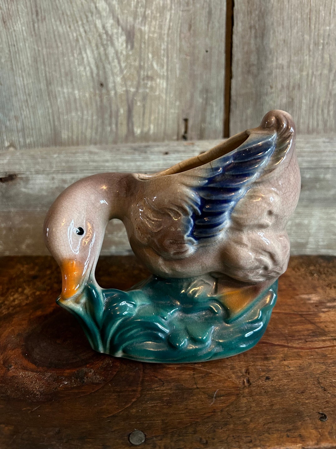 Vintage Pottery Duck Planter, Duck Planter, Pottery Planter - Etsy